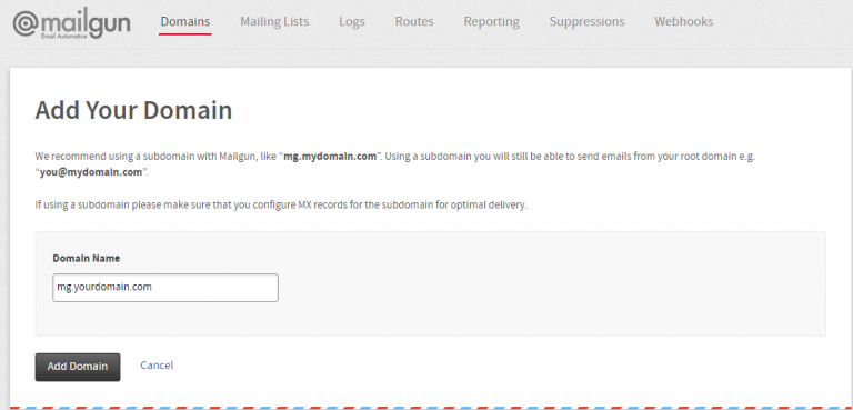 Adding Domain Mailgun Dracula Servers Tutorials