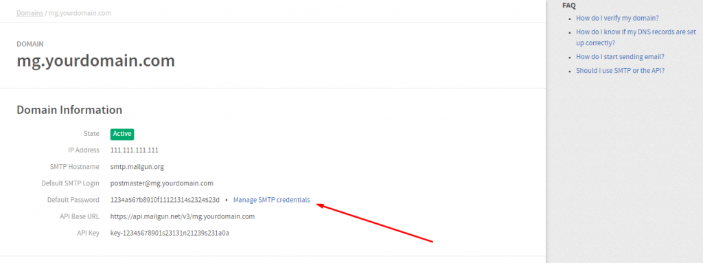 Manage Smtp Credentials Mailgun Dracula Servers Tutorials