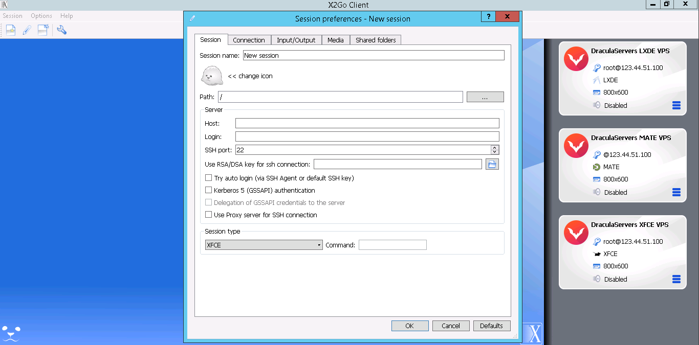 Create New Session - Dracula Servers Tutorials